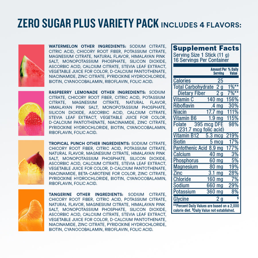 DripDrop Zero Sugar Plus, Watermelon, Tangerine, Tropical...